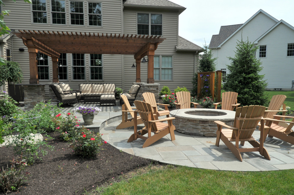 Country French Inspired Bluestone Patio - Traditional - Patio ...