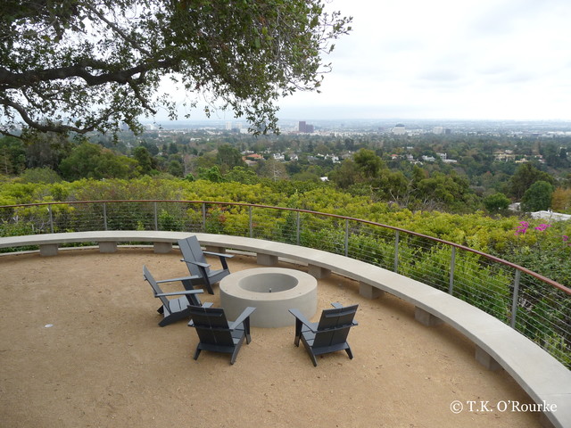Curved Ipe and Steel Cable Railing, Brentwood - Contemporary - Garden ...