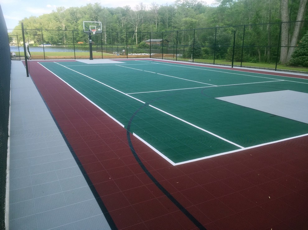 Custom Backyard Basketball & Tennis Court - Modern - Landscape - New ...