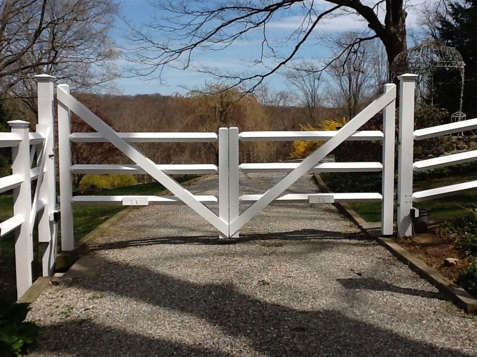 Custom Cedar Driveway Gate - Traditional - Landscape - New York - by ...