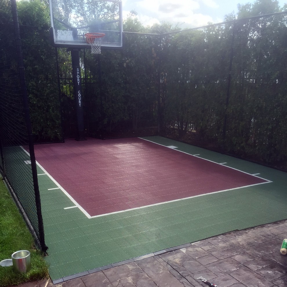 Custom Compact Backyard Basketball Court - Modern - Garden - New York ...