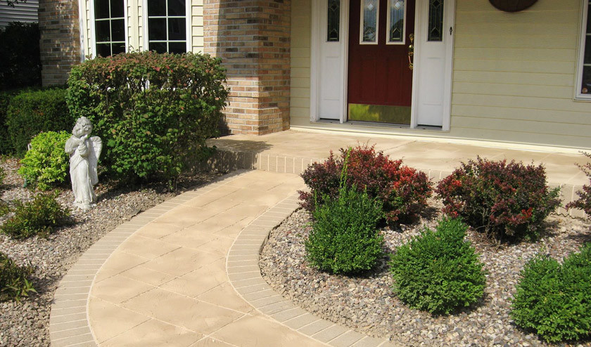 Custom-Cut Ashlar Pattern and Brick Resurfaced Walkway - Craftsman ...