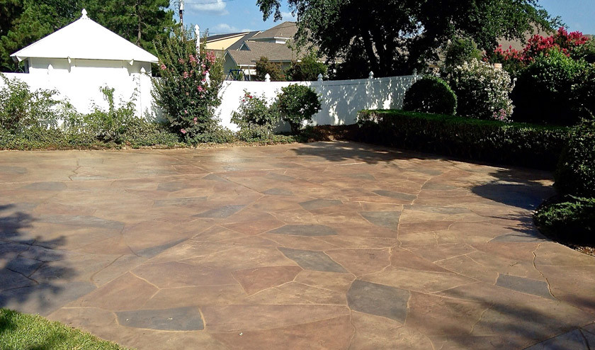 Custom Driveway Overlay Resembling Flagstone - Craftsman - Landscape ...