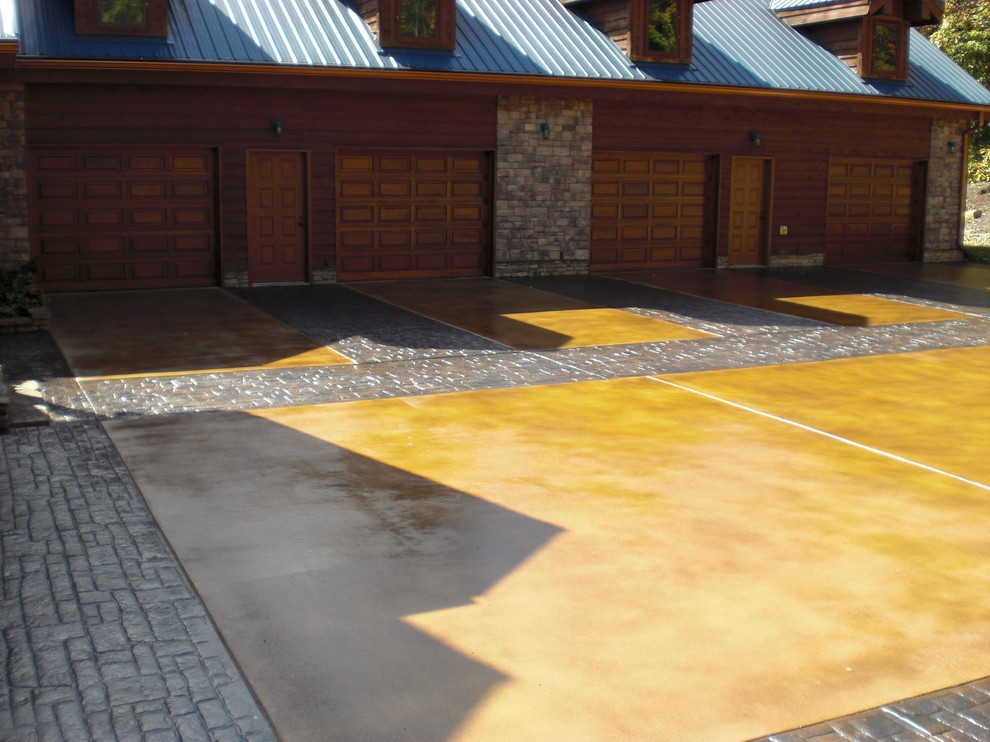 Custom Driveway with Stamped Concrete - Traditional - Landscape - Other ...