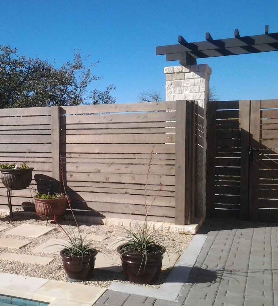 Custom Horizontal Cedar Fence - Contemporary - Landscape - Austin - by ...