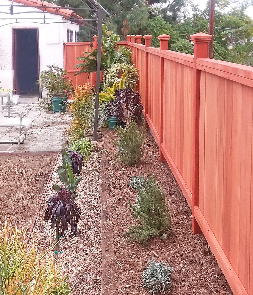 Custom Redwood Privacy Fence - Transitional - Landscape - Los Angeles ...