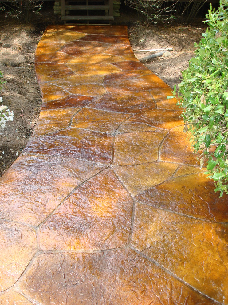 Custom Stamped Walkway with Acid Stain Highlights - Farmhouse ...