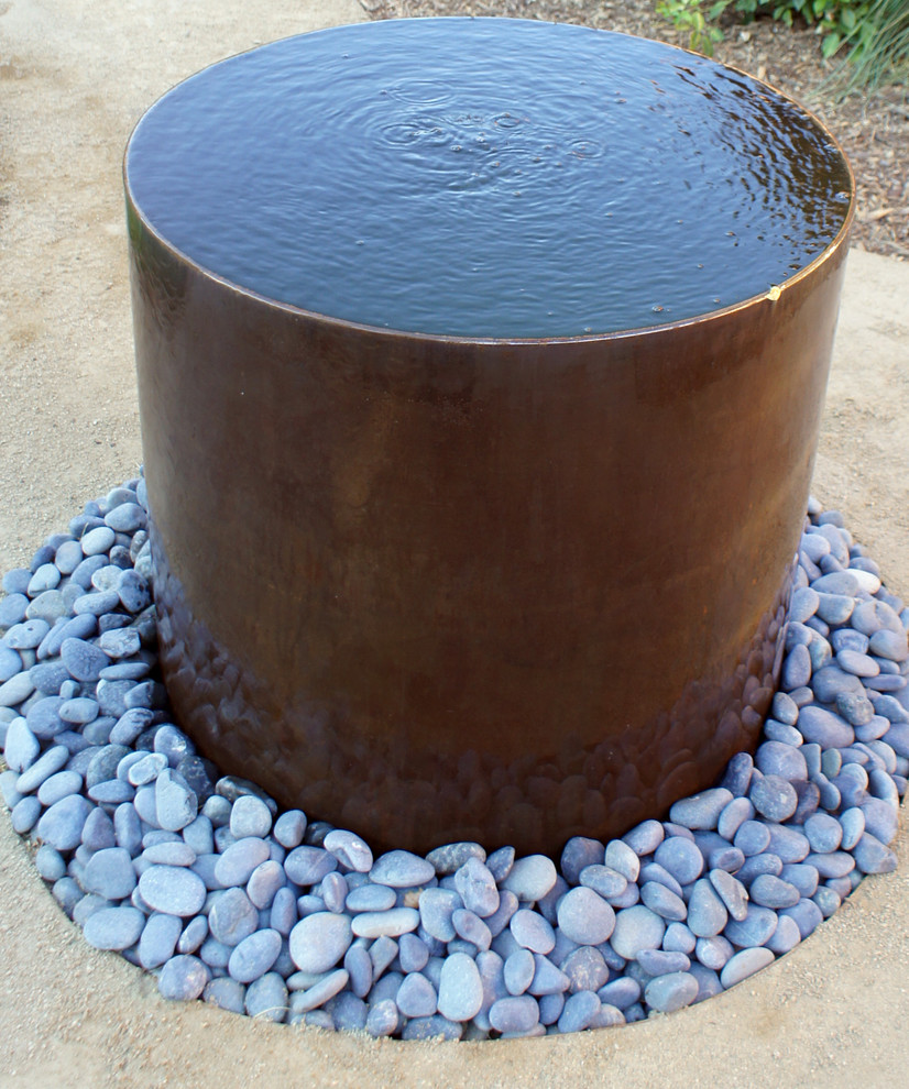 Custom steel water feature - Mediterranean - Landscape - San Francisco ...