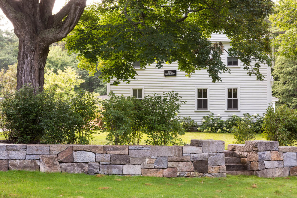 Custom Stone Wall & Lush Garden Project - Traditional - Landscape ...