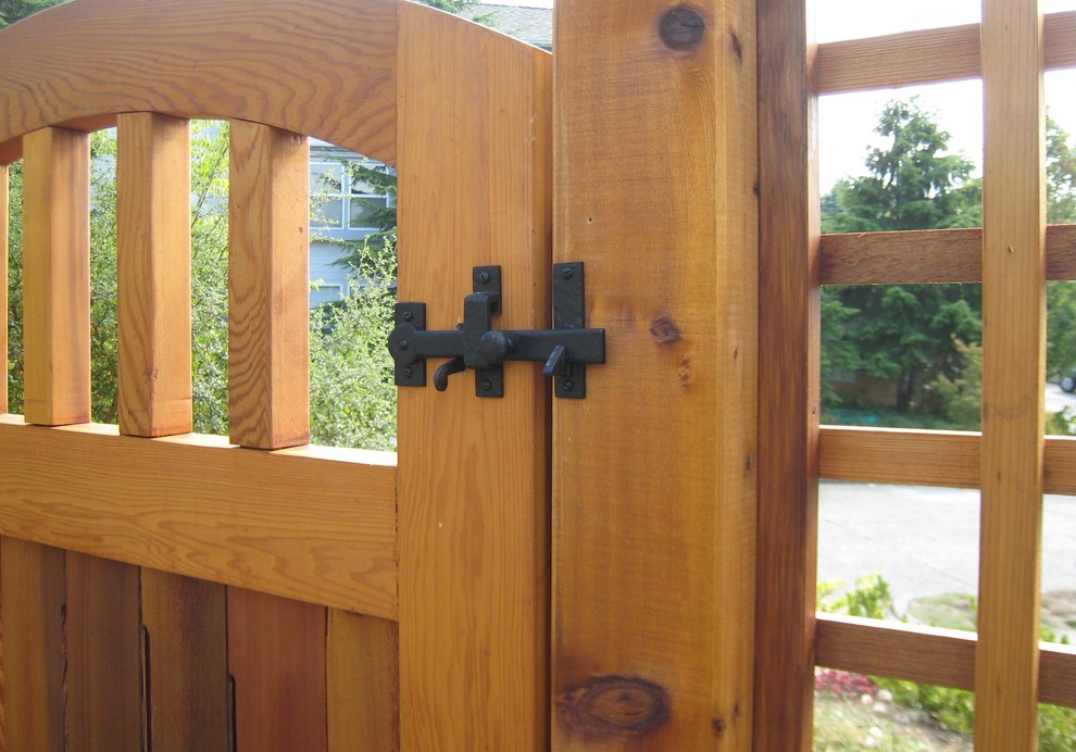 Dark Bronze Thumb Latch with Straight Drop Bar - Craftsman - Landscape ...