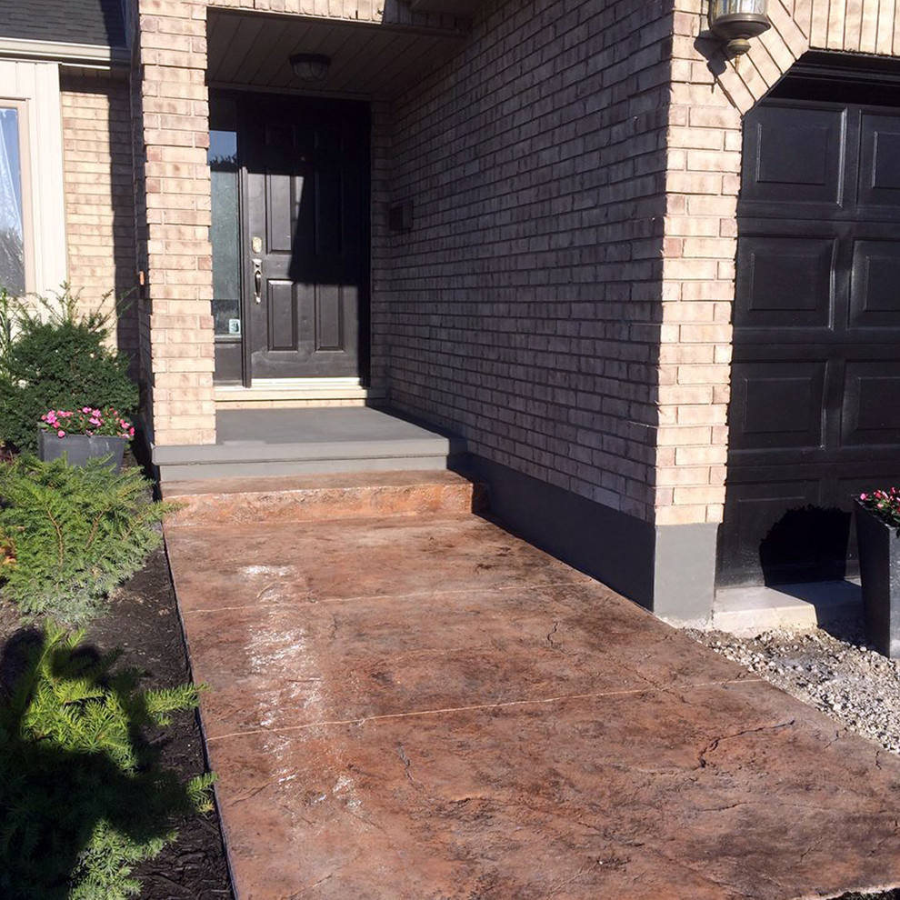 Decorative Concrete- Front and Side Walkway - Traditional - Landscape ...