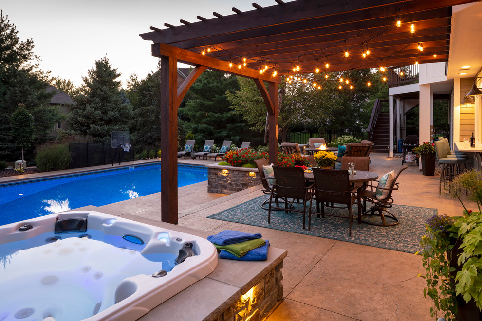 Dining Patio | Classic Backyard & Swimming Pool | Shoreview, MN - Landscape - Minneapolis - by ...