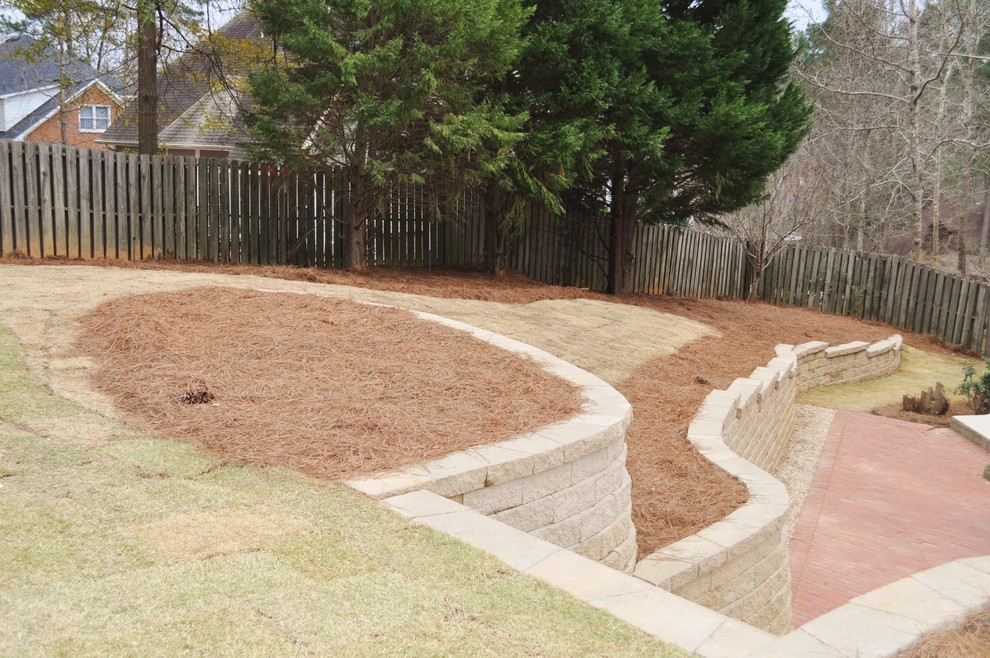 Double-Tiered Retaining Walls, Steps, and Landscaping - Landscape ...