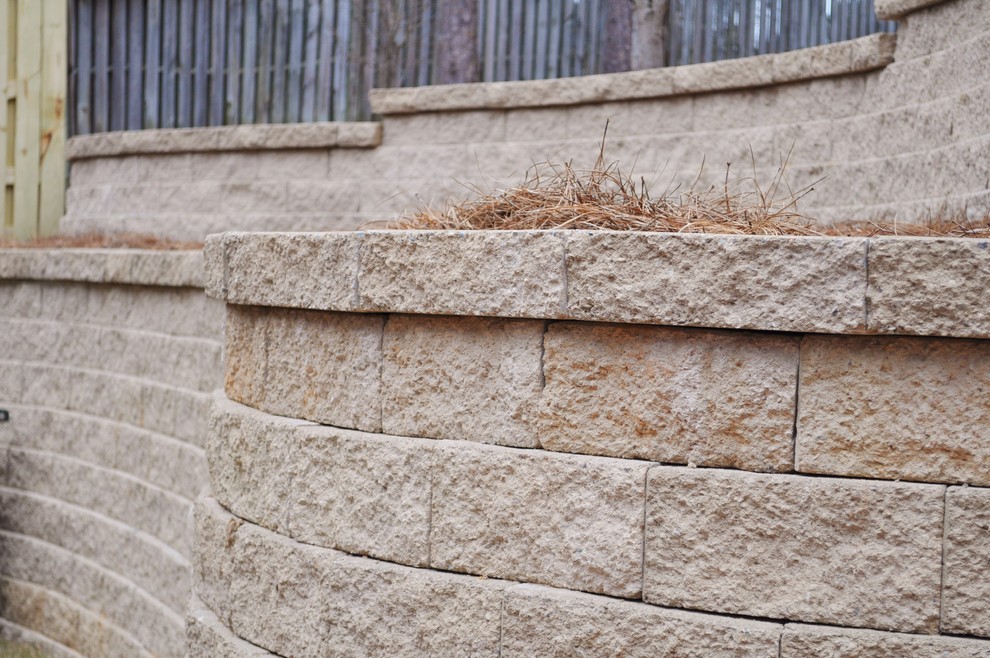 Double-Tiered Retaining Walls, Steps, and Landscaping - Landscape ...