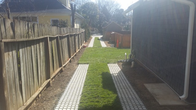 Drivable Grass Permeable Pavers Before & After - Contemporary - Garden ...