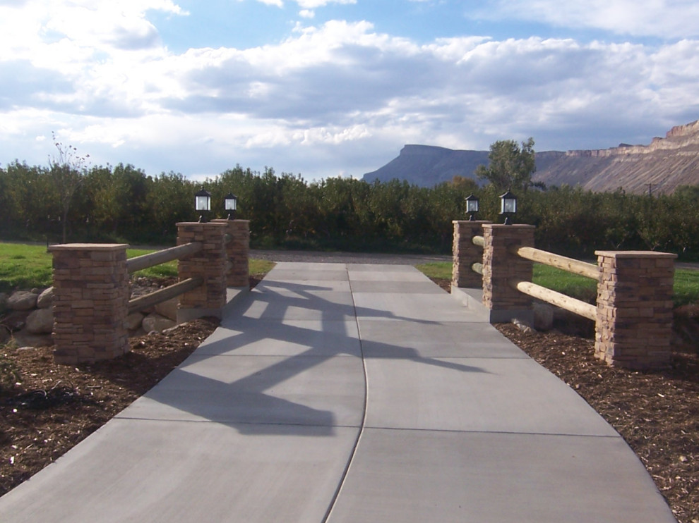 Driveway Bridge - Palisade Custom Home - Transitional - Landscape ...