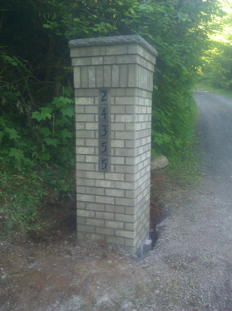 Driveway Entry Gate Brick Pillars - Traditional - Landscape - Portland ...