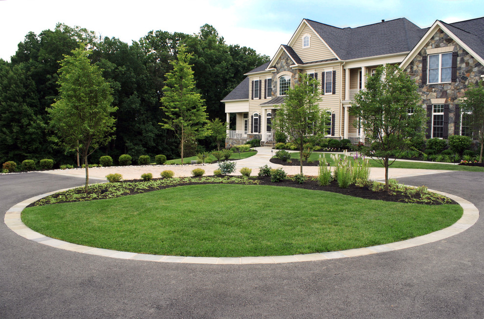 driveway with island and plantings - Contemporary - Landscape - DC ...