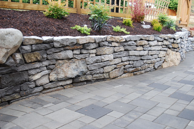 Dry stack stone masonry wall - Traditional - Garden - Vancouver - by ...