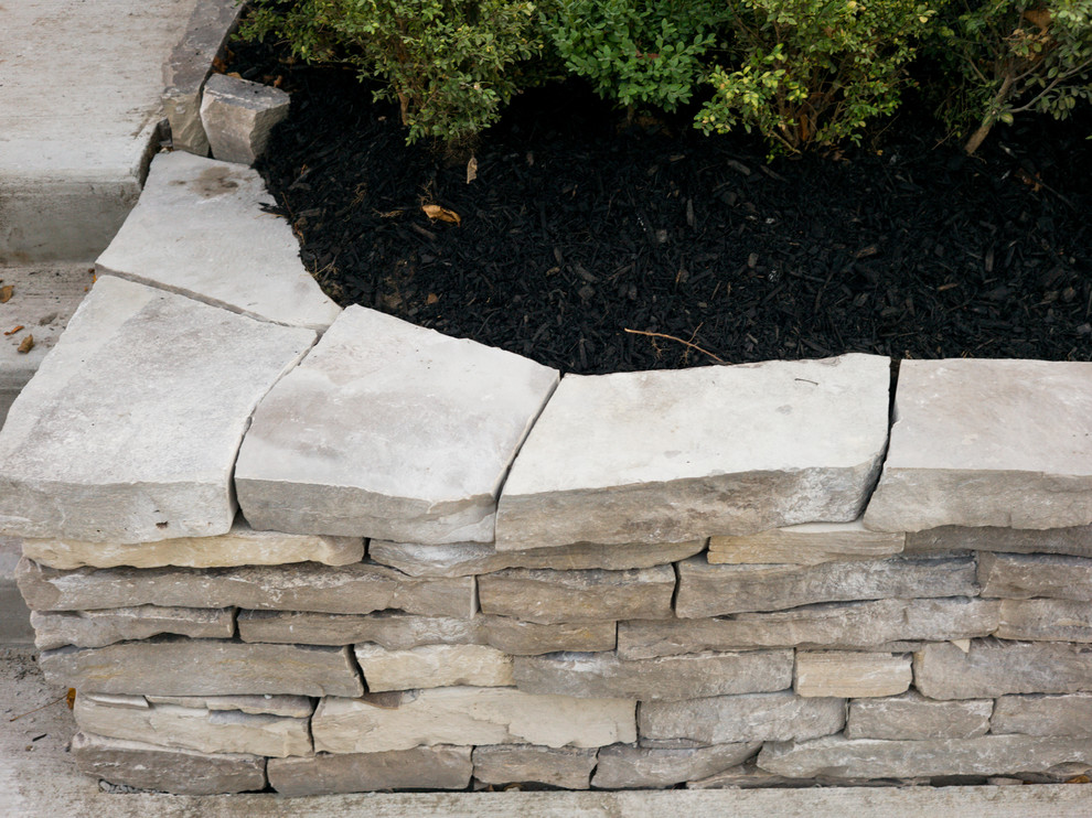 Dry Stack Wall Feature at Front Entrance - Traditional - Landscape ...
