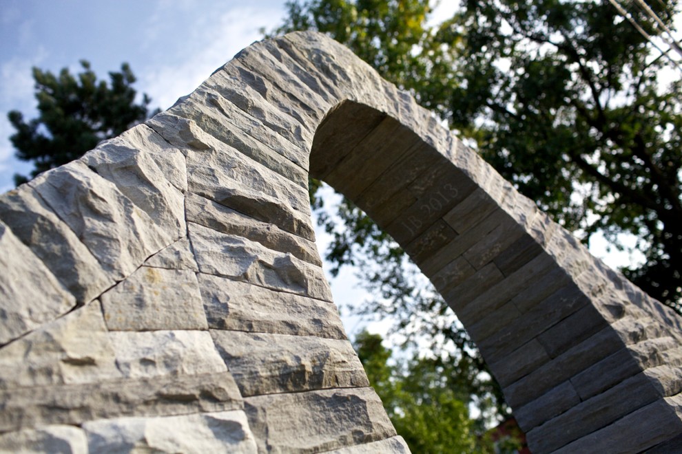 Dry Stone Wall with Arch - Craftsman - Landscape - Montreal - by John ...
