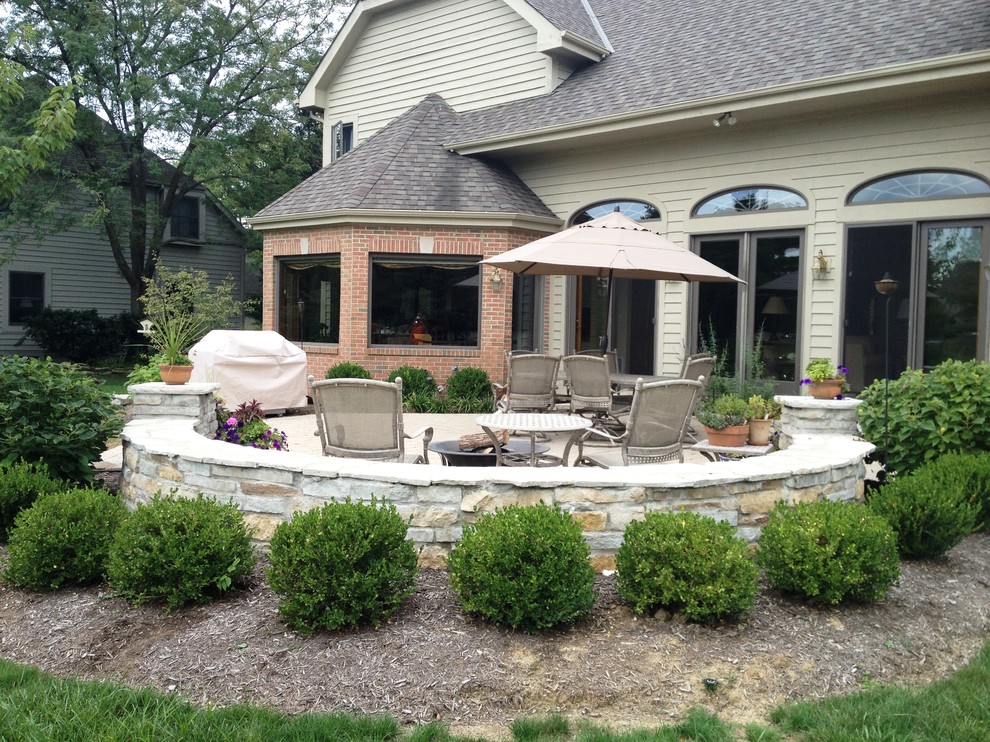 Dublin patio, stone wall, and plantings - Traditional - Garden ...
