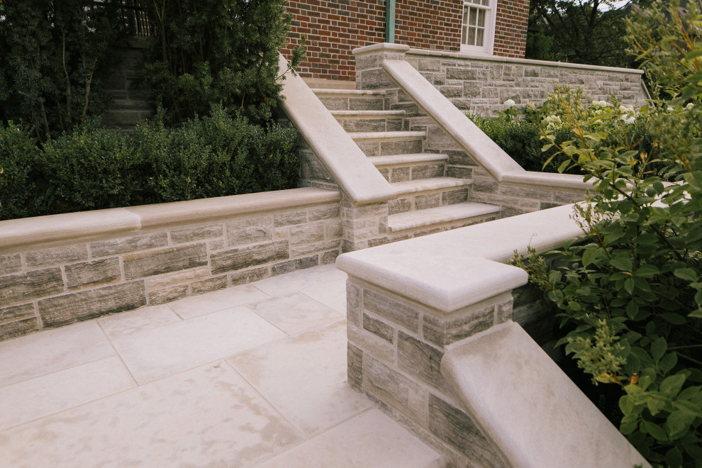 Ebel Walling Stone with Indiana Limestone Coping - Traditional ...