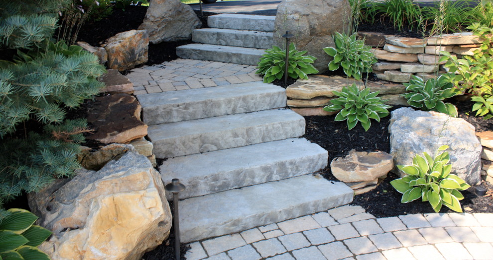 elevation change with 3.5' height change - Traditional - Garden ...