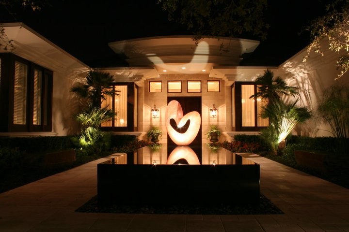 Entrance Reflection Water Feature - Contemporary - Landscape - Miami ...