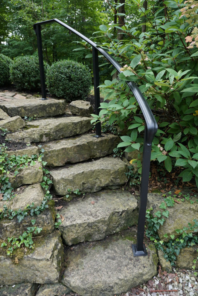 Exterior Handrail with Lambs tongue rail end - Farmhouse - Landscape ...