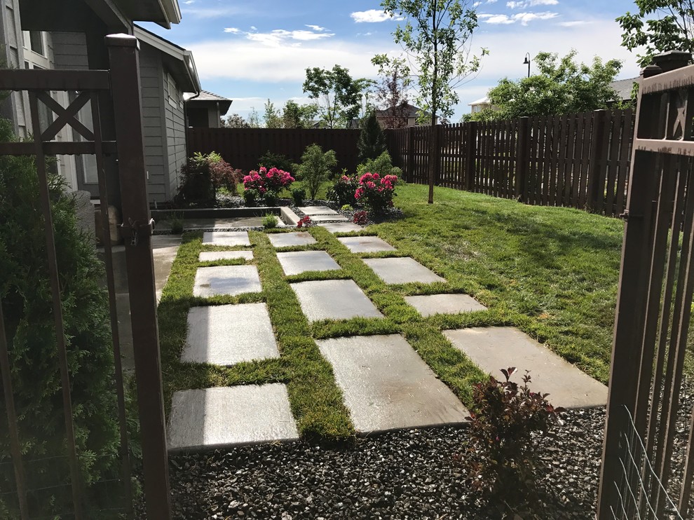 Extra Large Concrete Paver Steps - Contemporary - Landscape - Boise ...