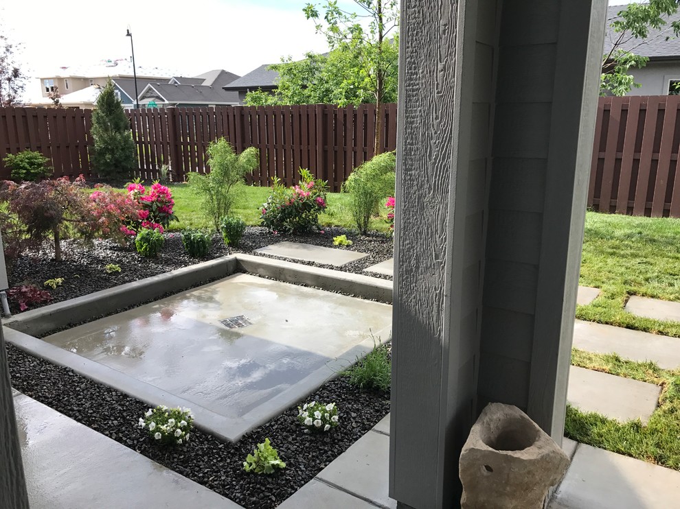 Extra Large Concrete Paver Steps - Contemporary - Landscape - Boise ...