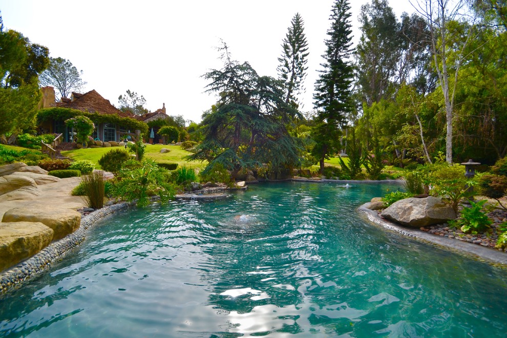 Fairbanks Ranch-Natural Swimming Pool and Whimsical Grounds - Rustic ...