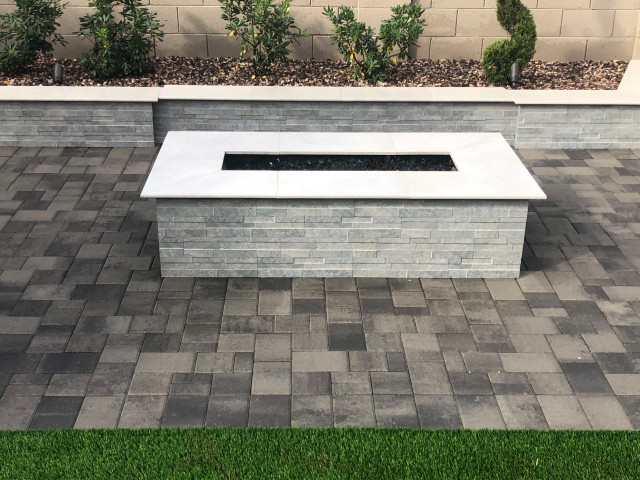 Falcon Landscapes Belgard Catalina Rio pavers & Mirage porcelain ...