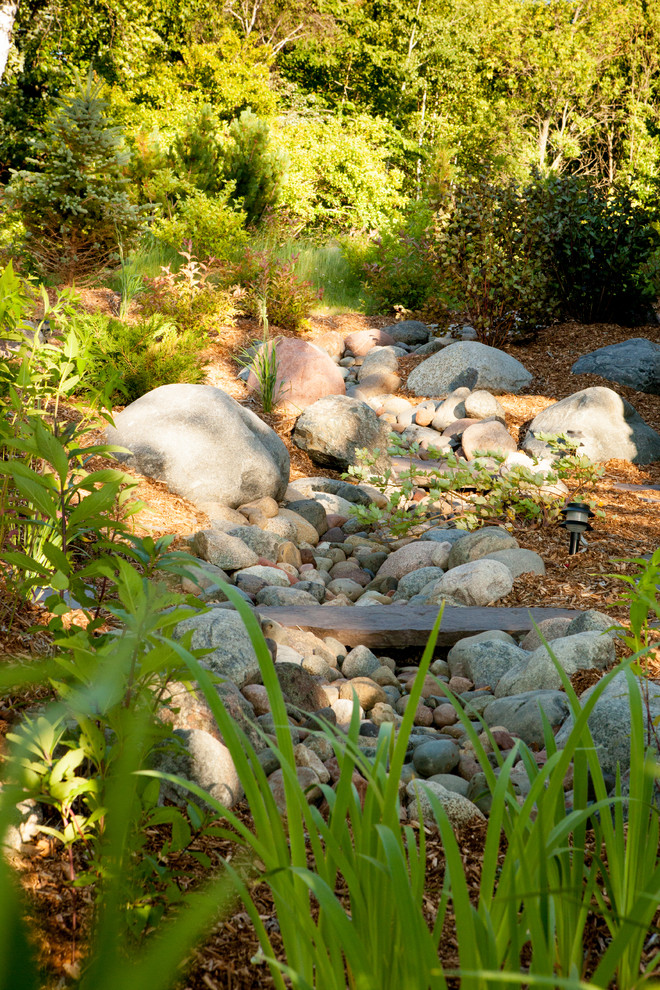Fieldstone Creek Bed with Stone Bridge - Landscape - Minneapolis - by ...