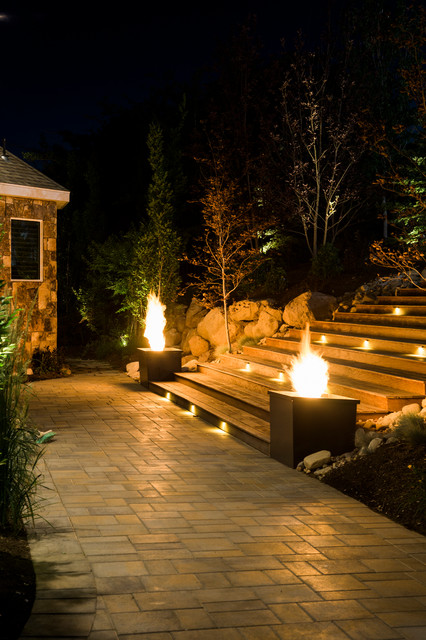 Fire Pits Near Stairs And Walkway - Craftsman - Jardin - Salt Lake City ...