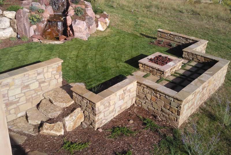 Fire Pit & Retaining Walls - Traditional - Landscape - Denver - by ...