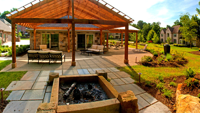 Fire Pit, Patio and Arbor - Contemporary - Garden - Other - by Eisler ...