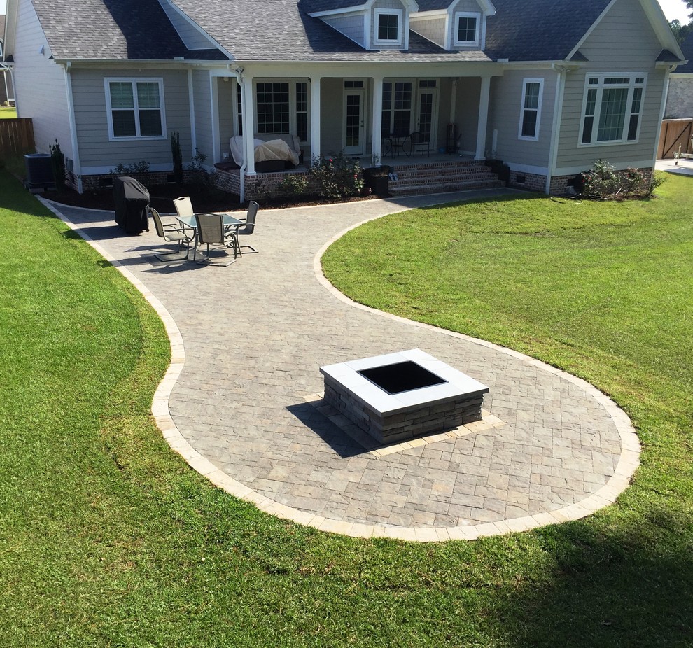 Fire Pit with paver walkway and patio - Traditional - Landscape - Other ...