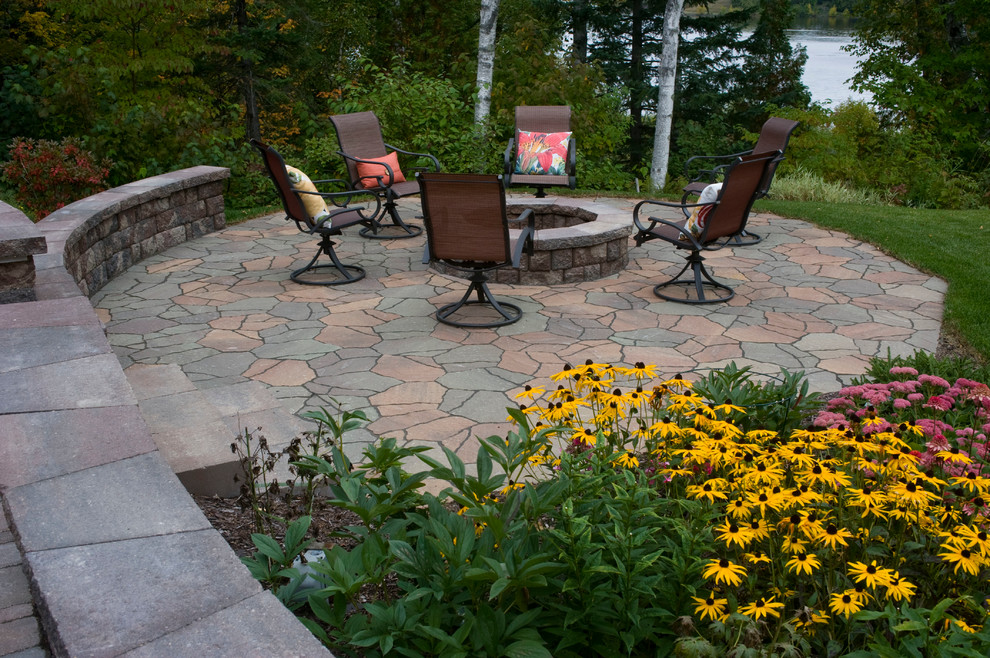 Fire Ring with Concrete Flagstone - Traditional - Patio - Other - by ...