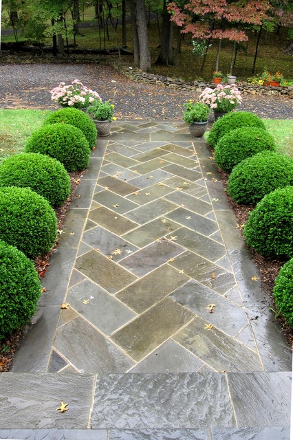 Herringbone Bluestone Walkway Stone Cobbles And Pavers | Natural Stone
