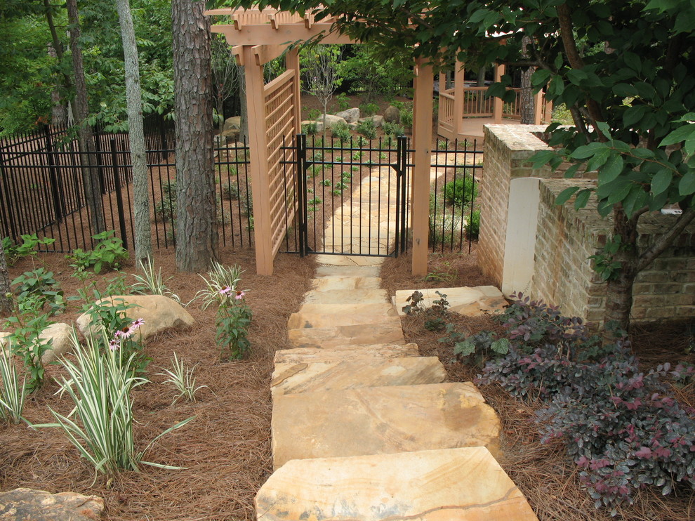 Flagstone Slab Steps and Arbor - Traditional - Landscape - Atlanta - by ...
