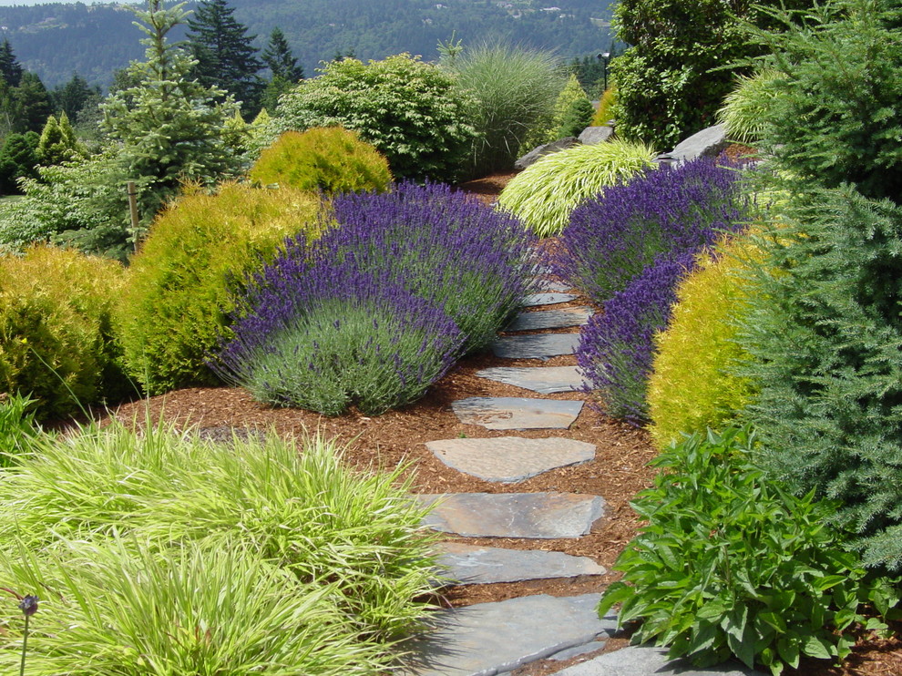 Flagstone Stepper Path - Traditional - Landscape - Portland - by Drake ...