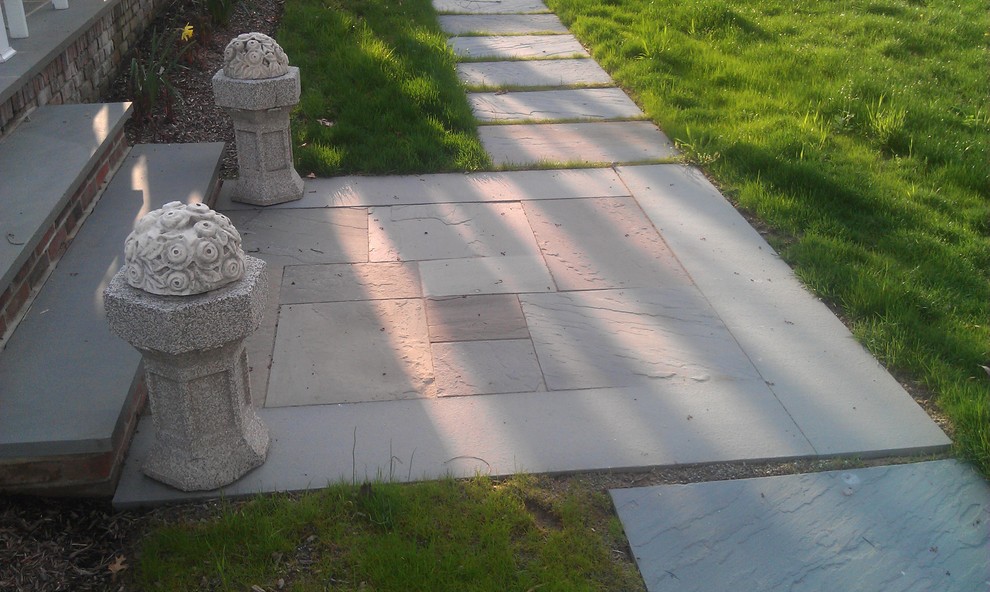 Flagstone Walkway & Landing - Transitional - Landscape - Philadelphia ...