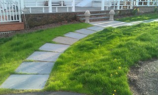 Flagstone Walkway & Landing - Transitional - Landscape - Philadelphia ...