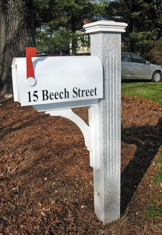 Fluted Granite Mailbox Post - Traditional - Landscape - Boston - by AVO ...