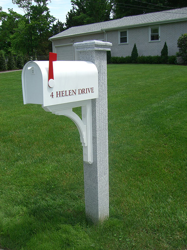 Fluted Granite Mailbox Posts - Traditional - Landscape - Boston - by ...