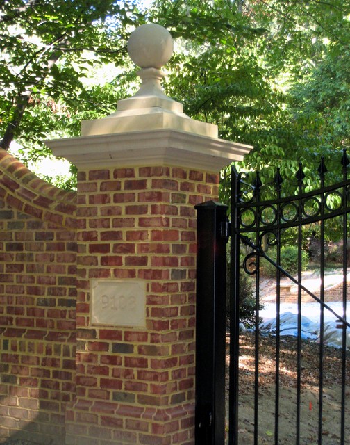 Formal Driveway Gate Posts with Precast Caps and Walls - Classique ...