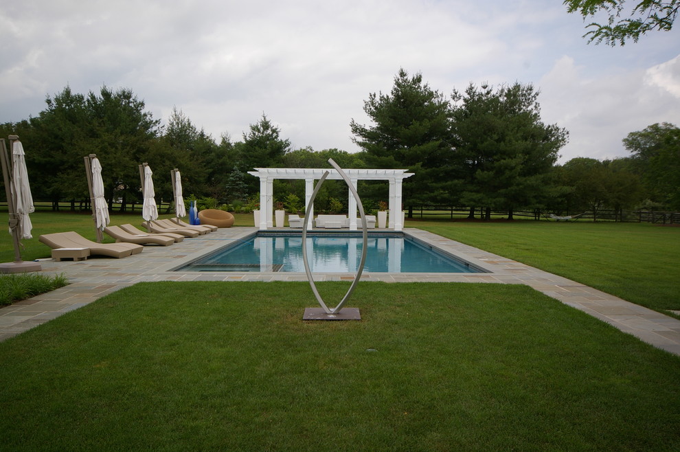 Formal Landscape Design with Swimming Pool, Pergola, Outdoor Kitchen ...
