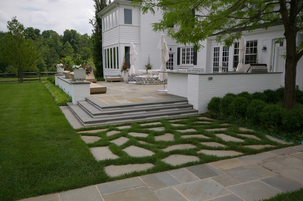 Formal Landscape Design with Swimming Pool, Pergola, Outdoor Kitchen ...
